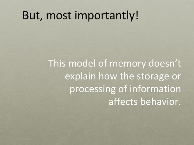 Atkinson & Shiffrin's Multi-Store Model of Memory | PPT