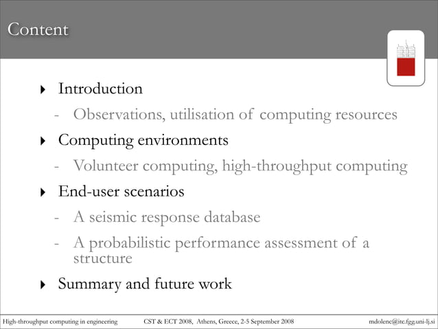 High Throughput Computing In Engineering Ppt
