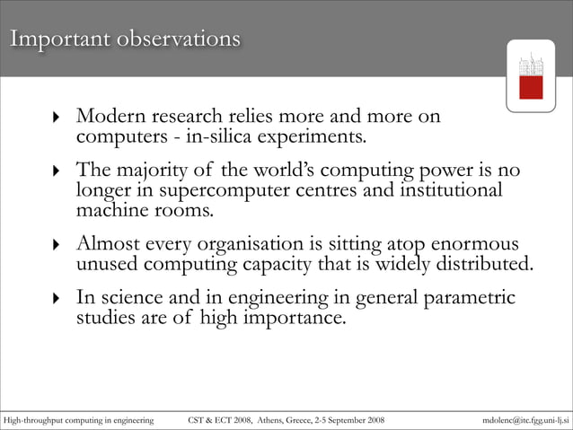 High Throughput Computing In Engineering Ppt