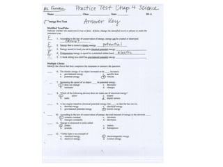 Science Chapter 4 Test Answer Key | PPT | Science