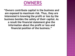 Users of accounting information | PPTX