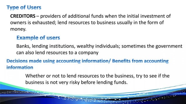 Users of Accounting Information | PDF | Business Accounting & Finance ...