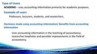 Users of Accounting Information | PDF