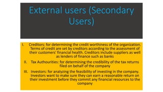 Users of accounting information (Dharmendra singh) | PPTX