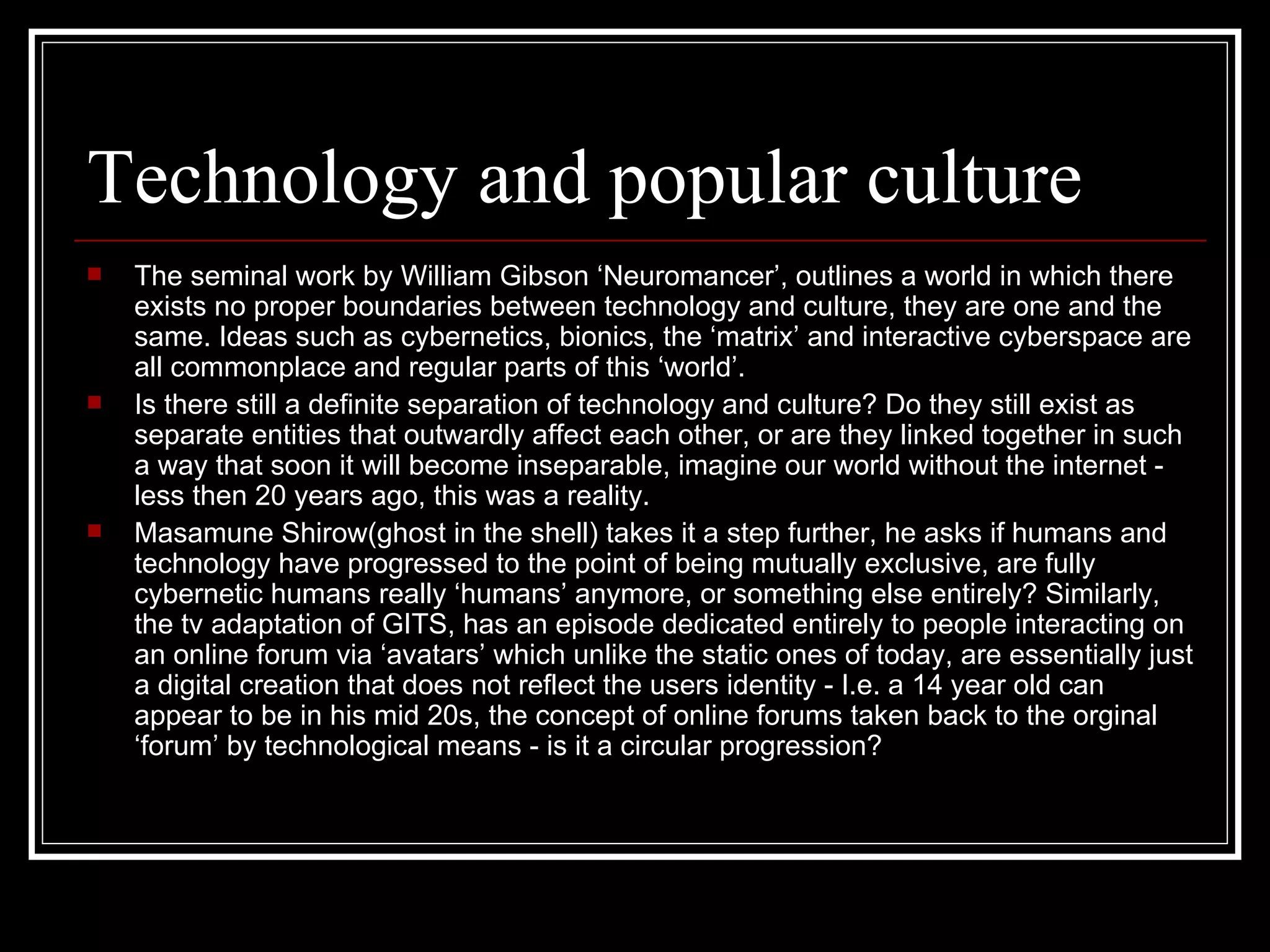 What is Technoculture? | PPT