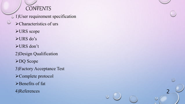 User specification requirements (urs) rash | PPTX
