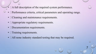 User specification requirements (urs) rash | PPTX