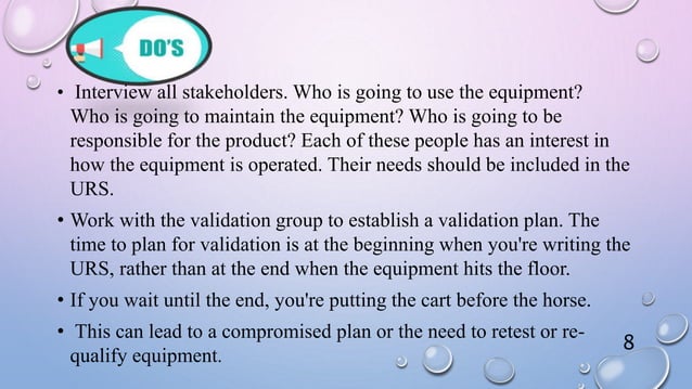 User specification requirements (urs) rash | PPTX