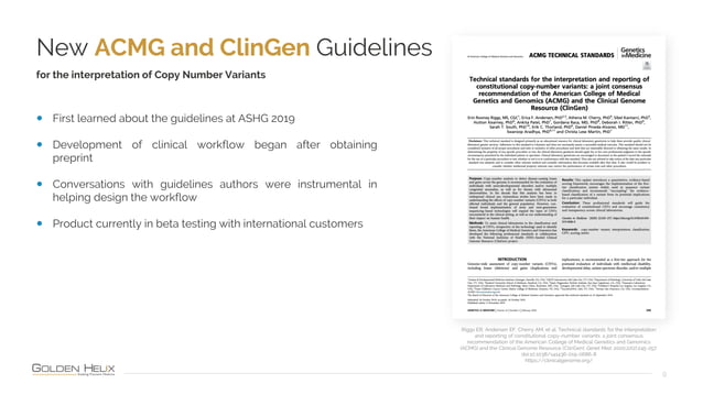 A User’s Perspective: ACMG Guidelines for CNVs in VSClinical | PDF