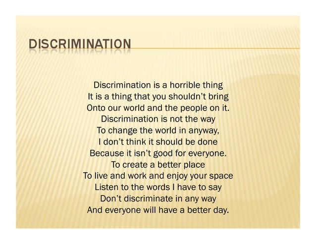 Discrimination poems