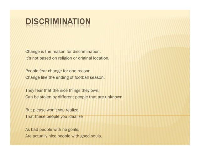 Discrimination poems