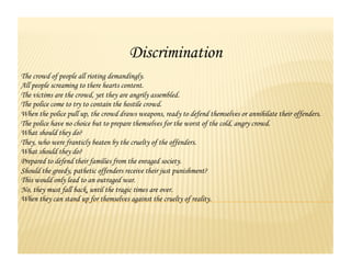 Discrimination poems