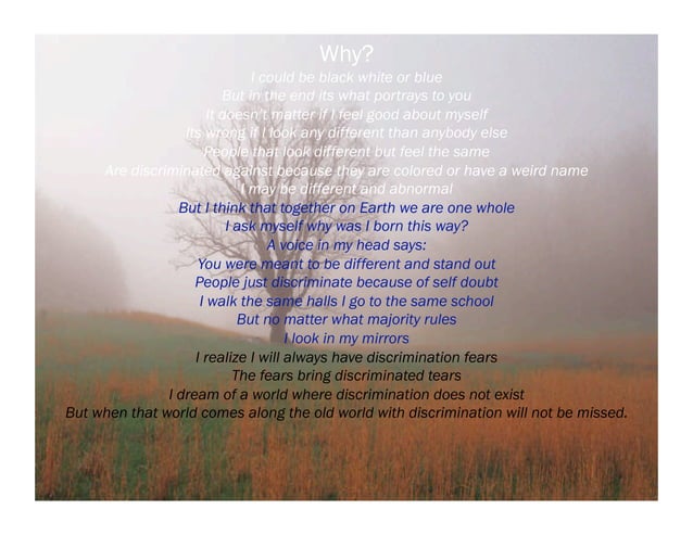 Discrimination poems