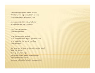 Discrimination poems | PPT