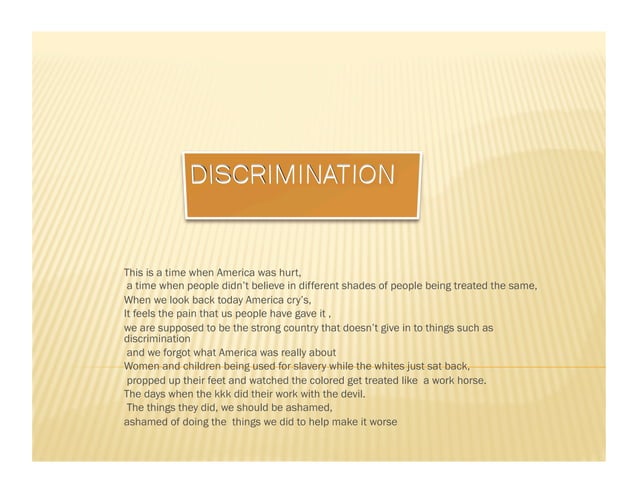 Discrimination poems