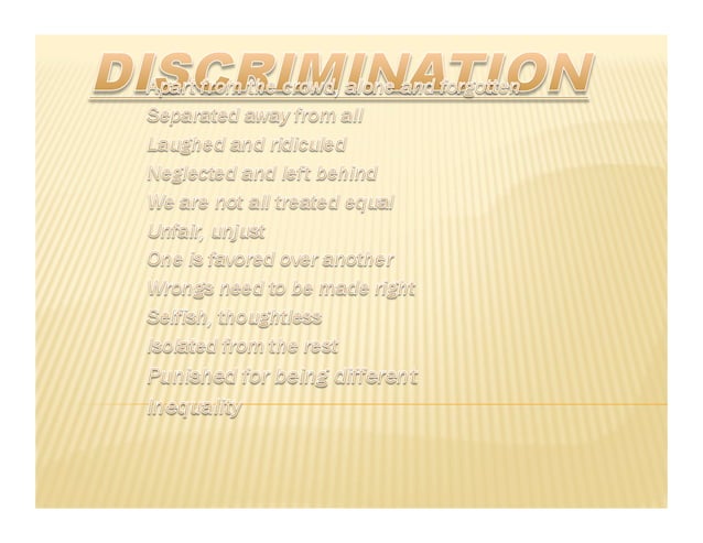 Discrimination poems