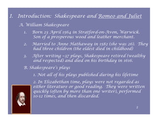 Romeo and Juliet Introduction | PDF | Theater | Fine Art