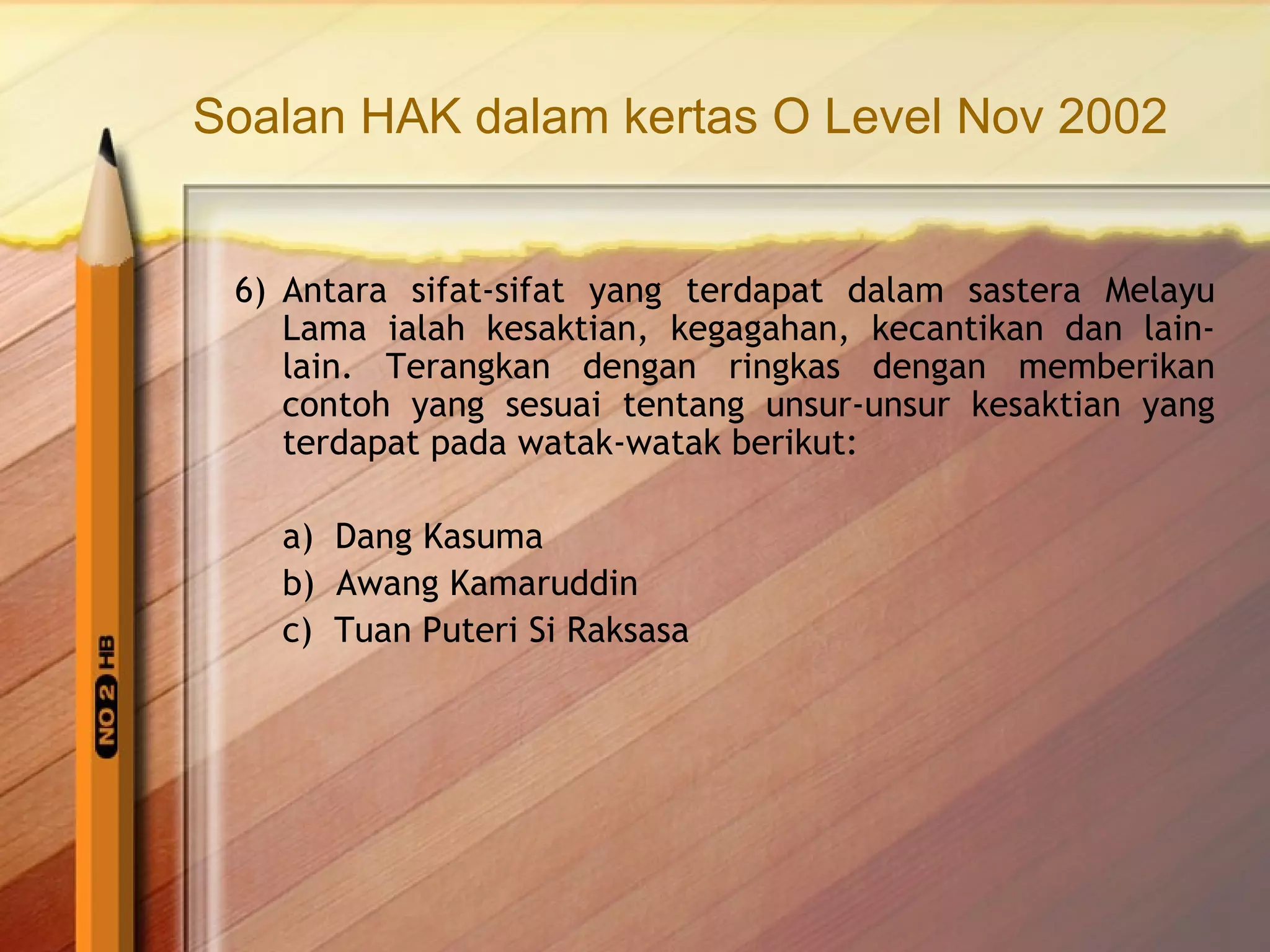 Bimbingan Memahami Hikayat Awang Kamaruddin | PPT