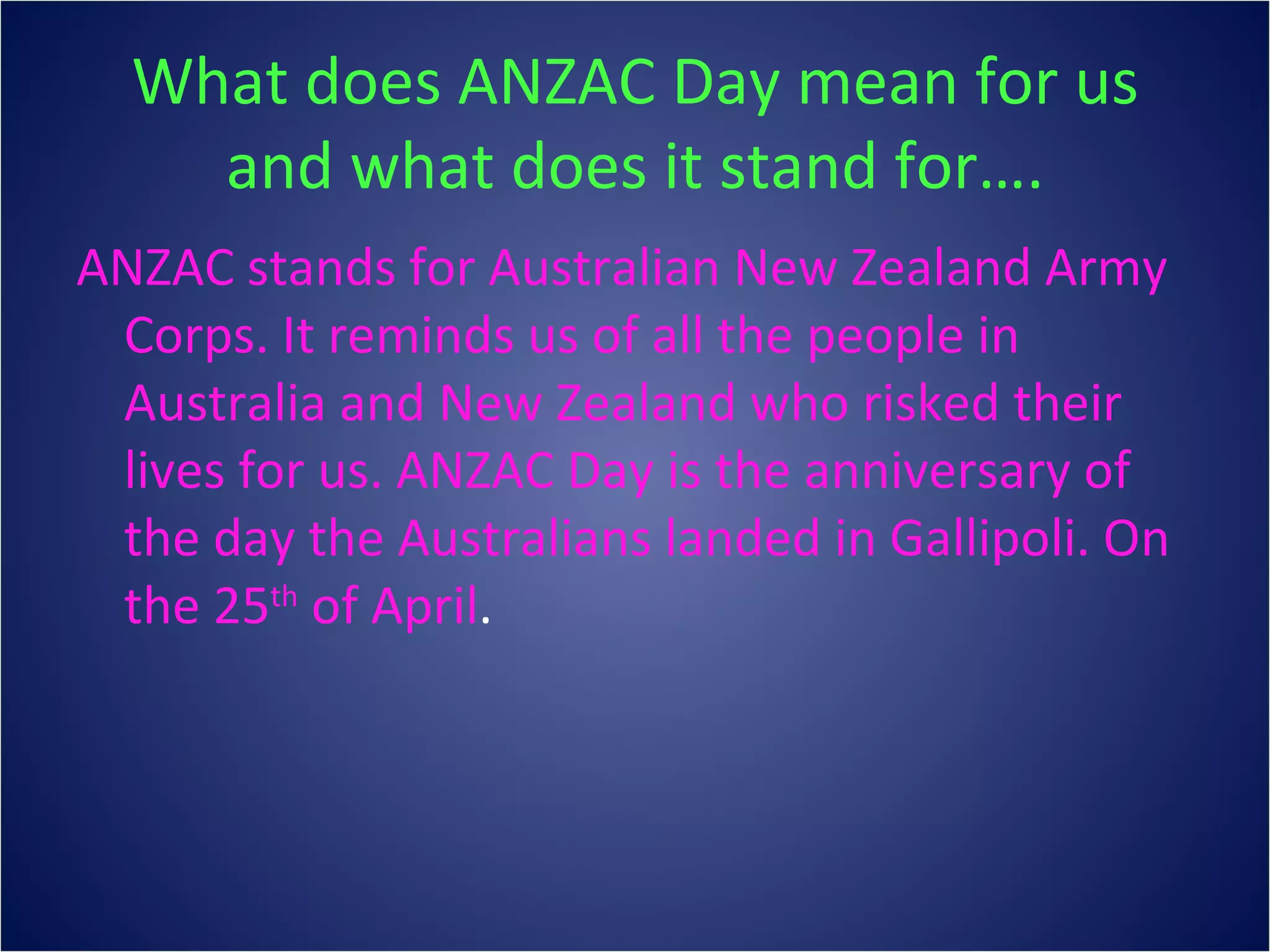 Anzac Day by Megan | PPT | Death, Injury, or Military Conflict ...