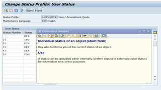 User Status Profile (SAP PS) | PPT
