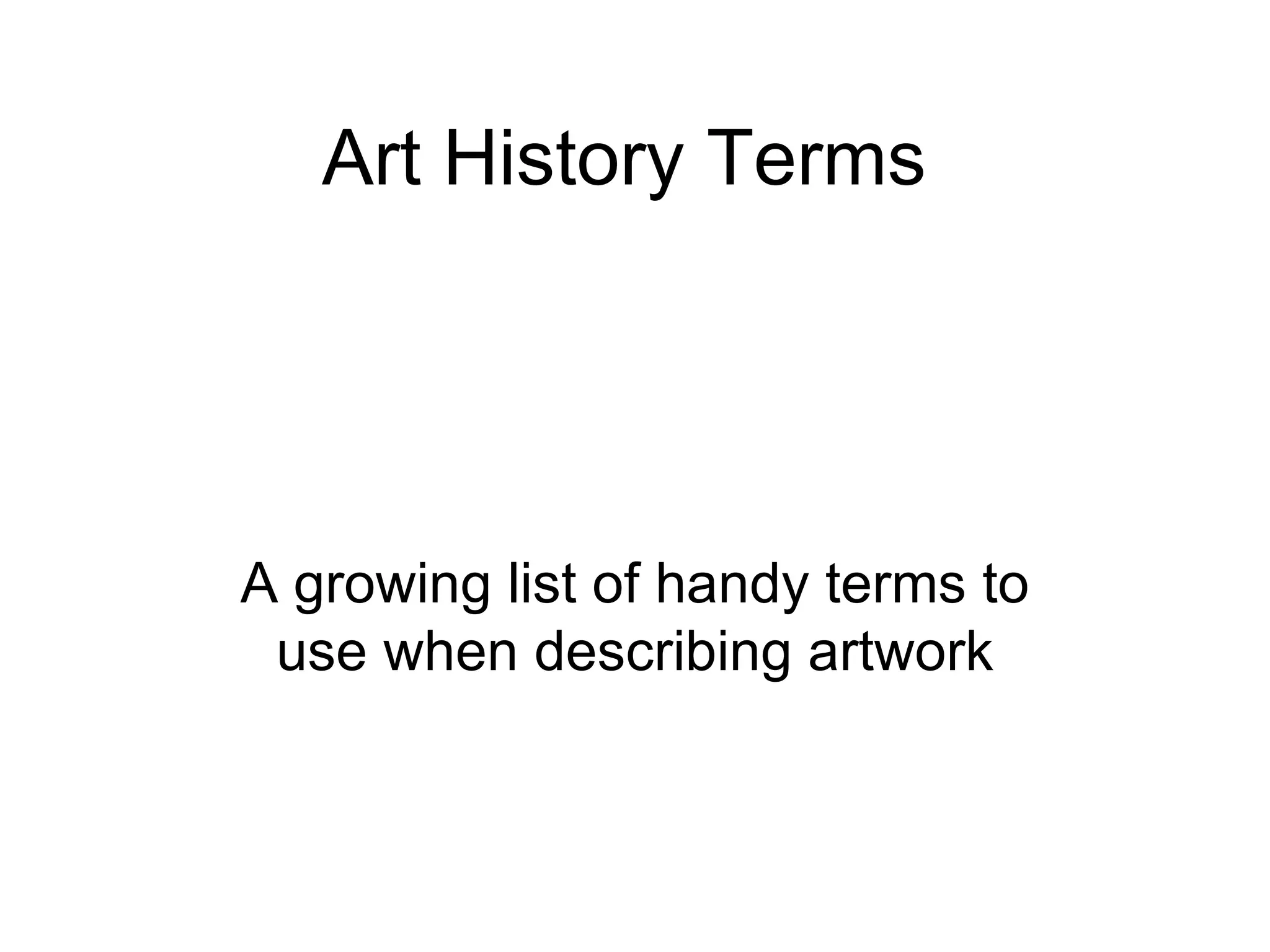 art history terms | PPT