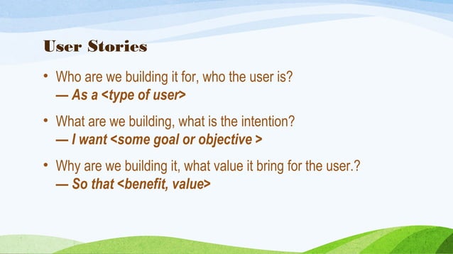 User stories | PPT