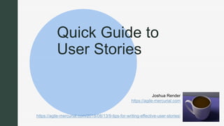 Guide to User Story Creation | PPTX