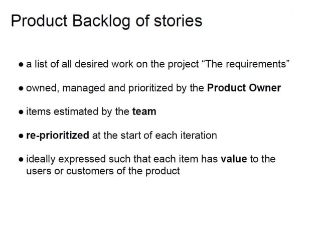 User stories in agile software development