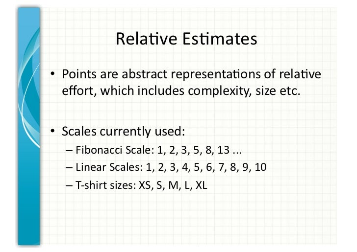 User stories & relative estimation