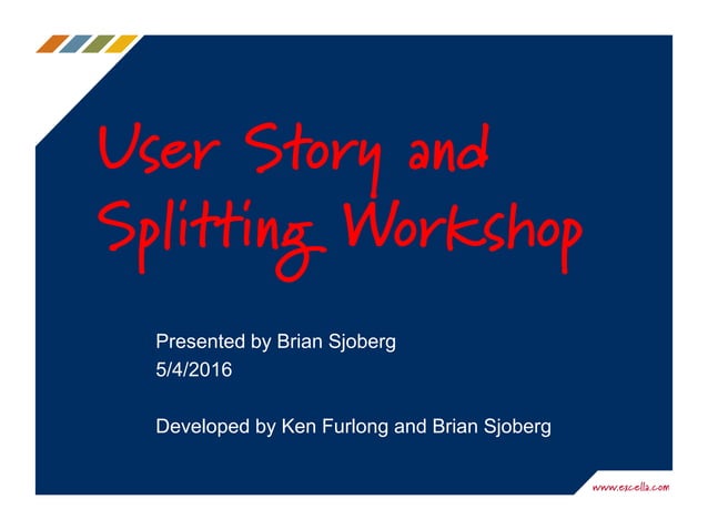 User story and splitting workshop | PPT
