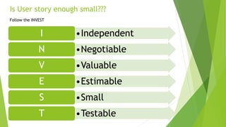 User story and their slices with estimation | PPT