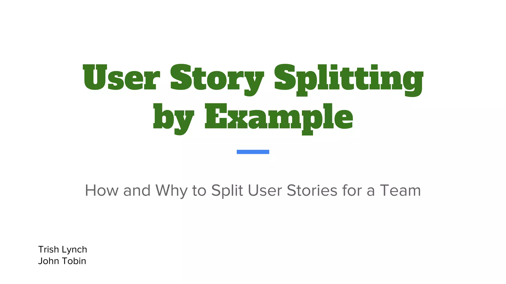 User Story Splitting | PDF