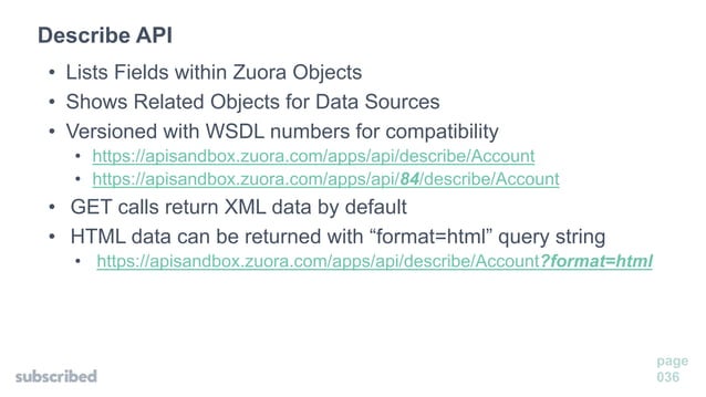Subscribed 2017: Understanding Zuora’s API Framework | PPT