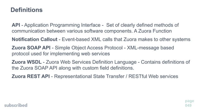Subscribed 2017: Understanding Zuora’s API Framework | PPT