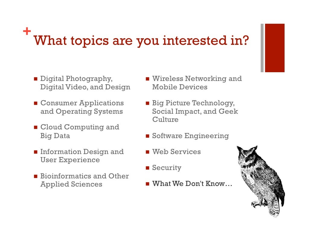 What Topics Are You What Topics Are You