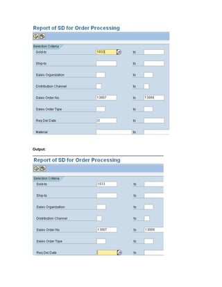 Sales & Distribution: User test cases for order processing | DOC