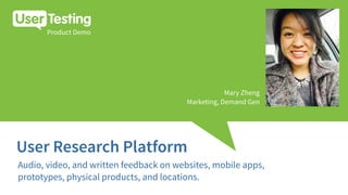 UserTesting Product Demo | PDF