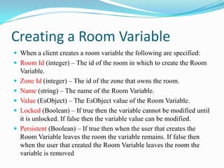 User variable and room variable | PPTX