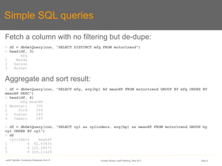 Accessing Databases from R | PDF