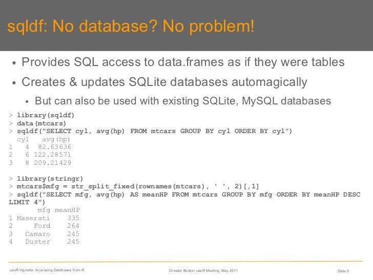 Accessing Databases from R
