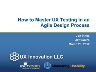 How to Master UX Testing in an Agile Design Process | PPT