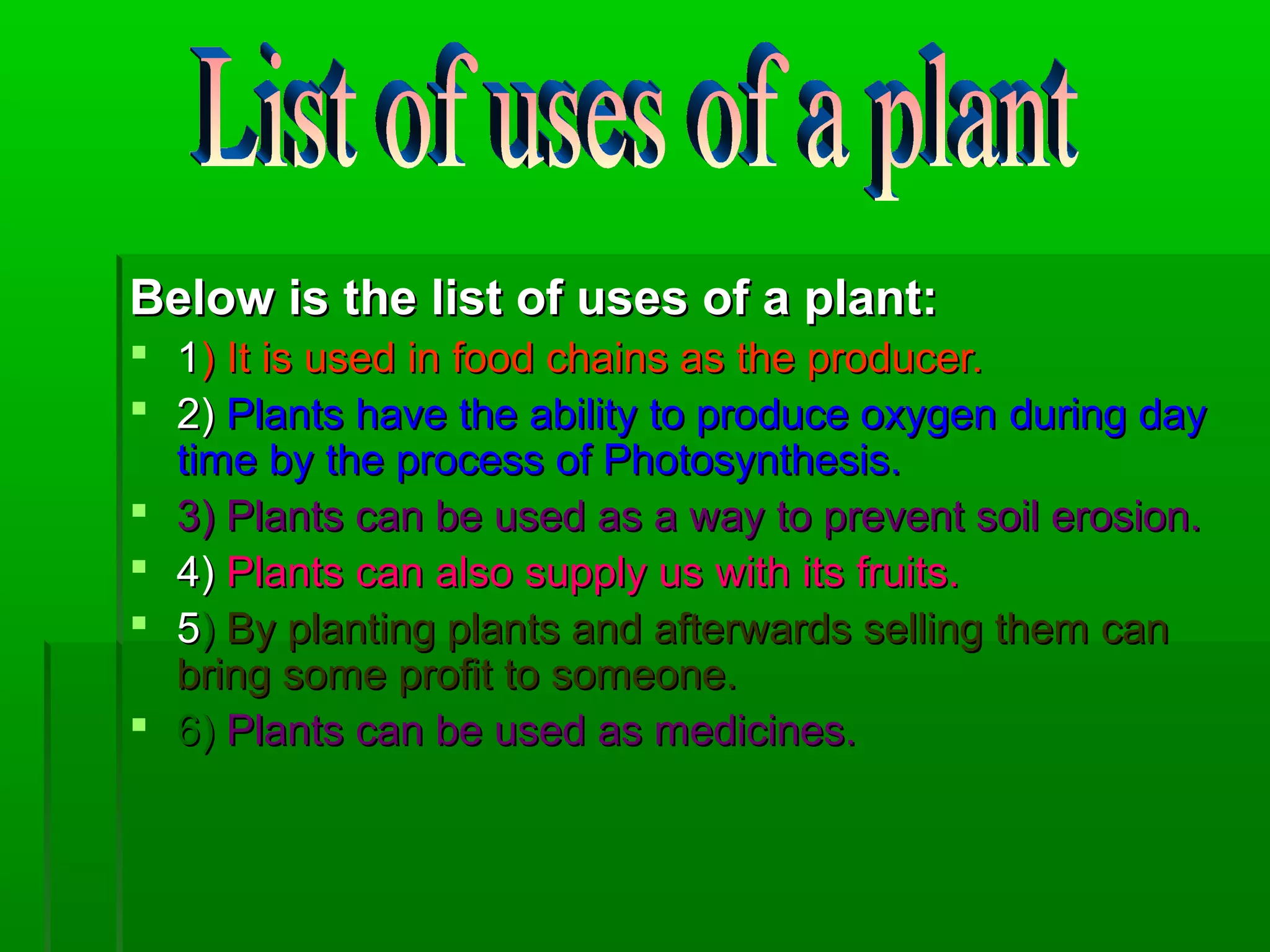 Uses Of Plant | PPT