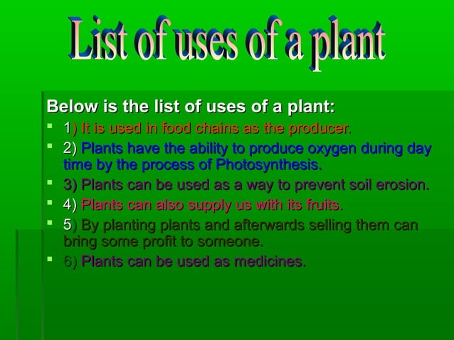 Uses Of Plant | PPT