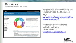 uses_and_benefits_of_framework based on NIST | PPT