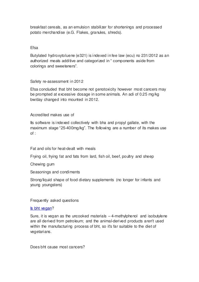 Uses and details of ButylHydroxyToluene (BHT).docx