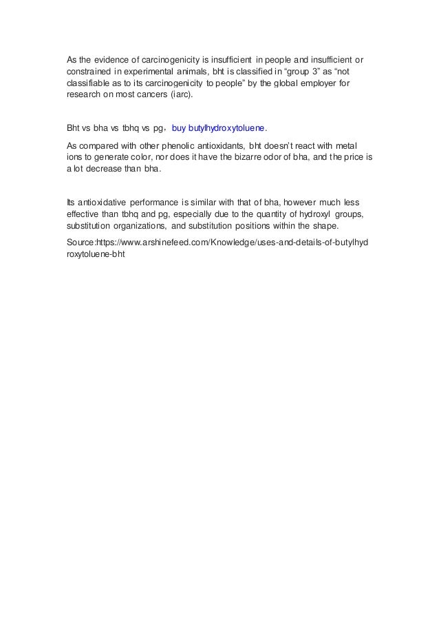 Uses and details of ButylHydroxyToluene (BHT).docx