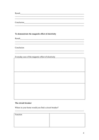 Uses and effects of electricity worksheet | DOC