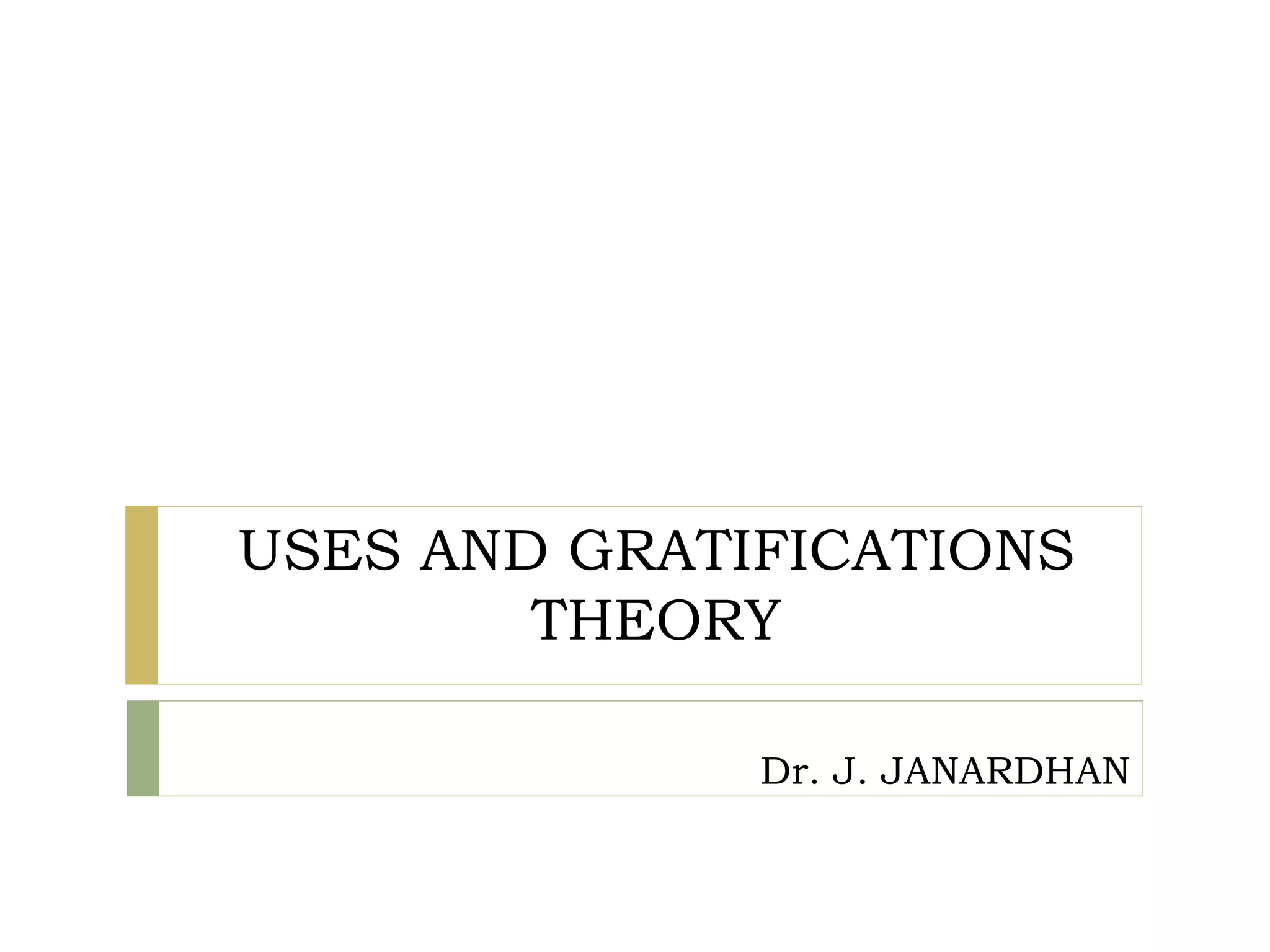 Uses and gratification model | PPTX