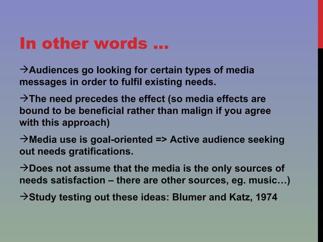 Uses and gratifications | PPT