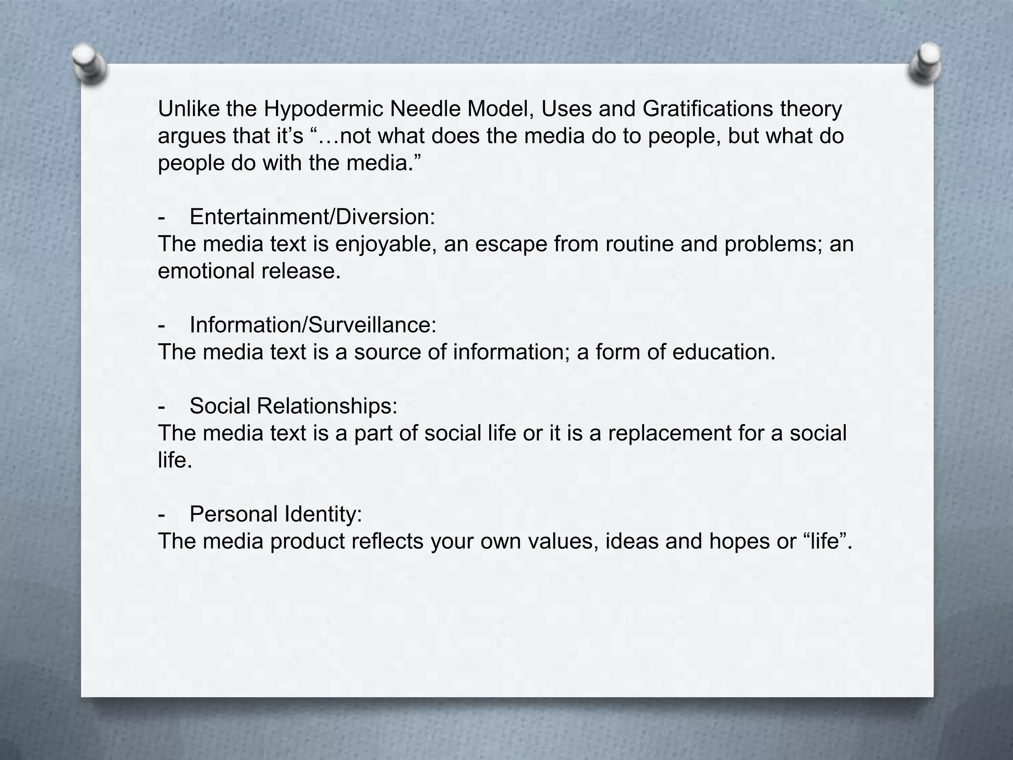 Uses and Gratifications | PPTX